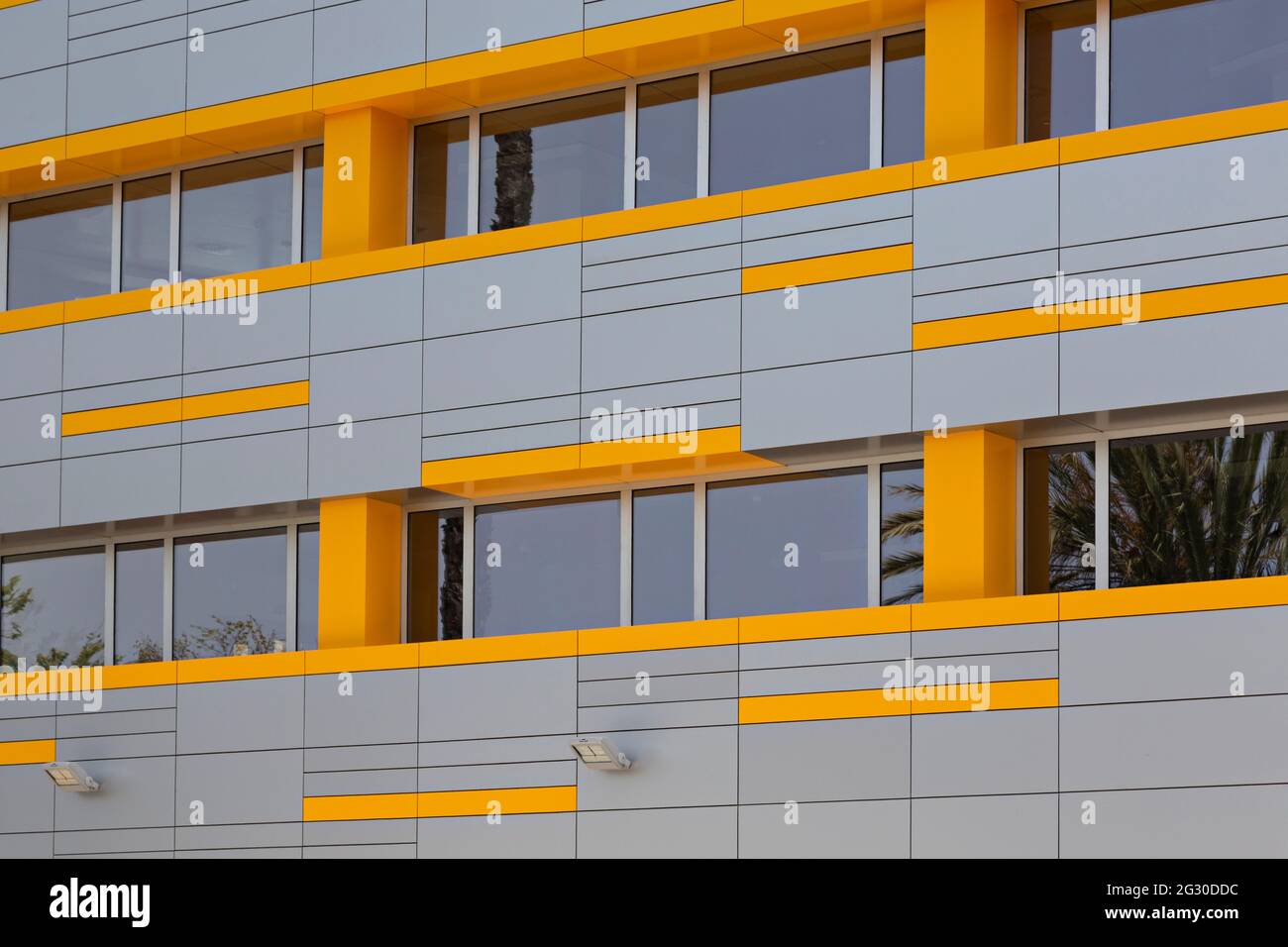 Architecture detail with patterns in yellow and gray Stock Photo - Alamy