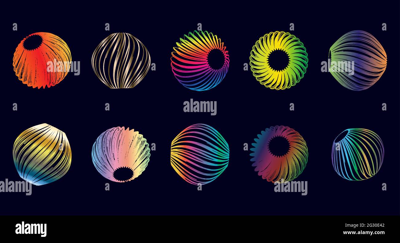 3d sphere globe set in colorful gradient Stock Vector Image & Art - Alamy