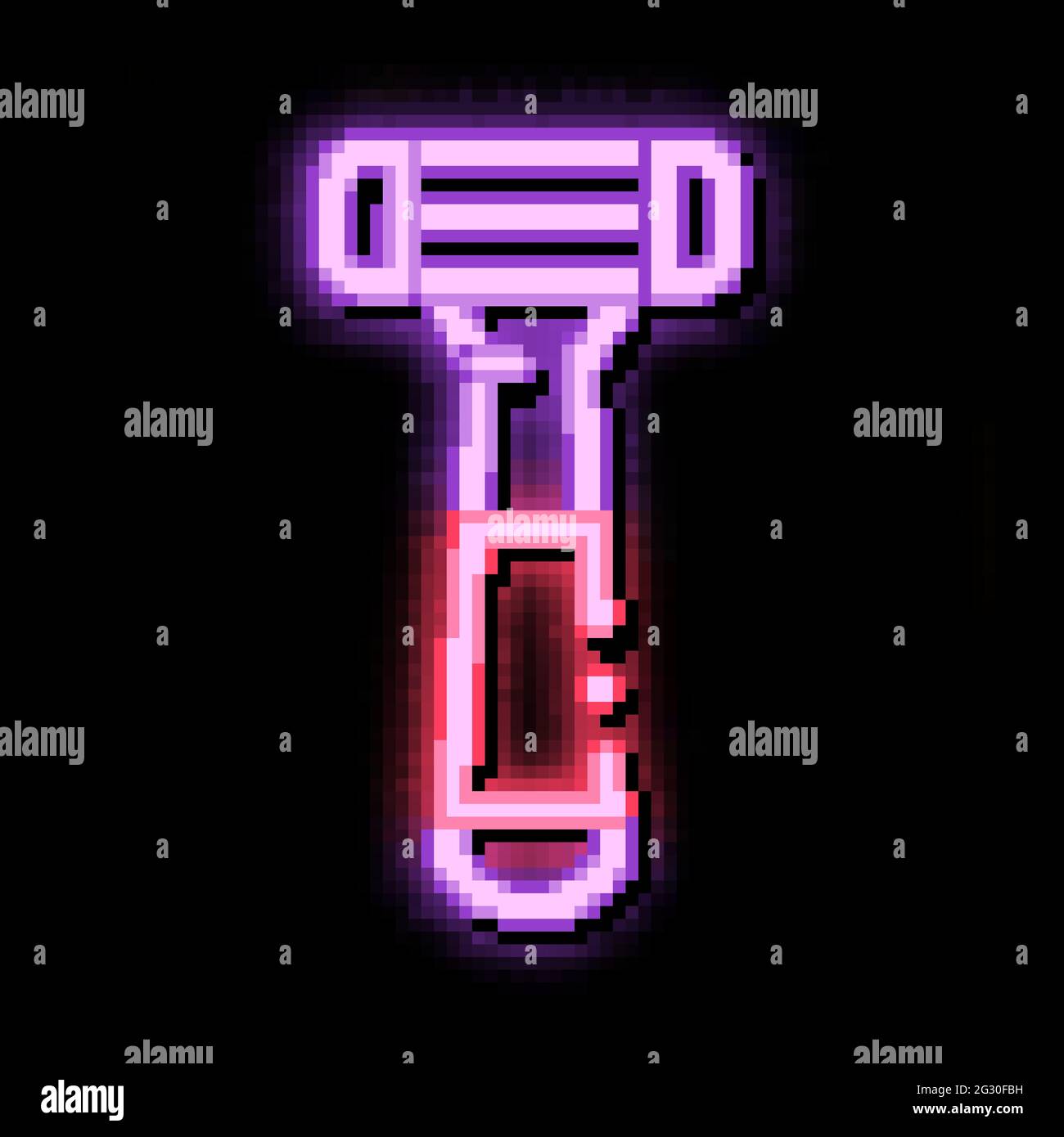 razor depilation tool neon glow icon illustration Stock Vector Image ...
