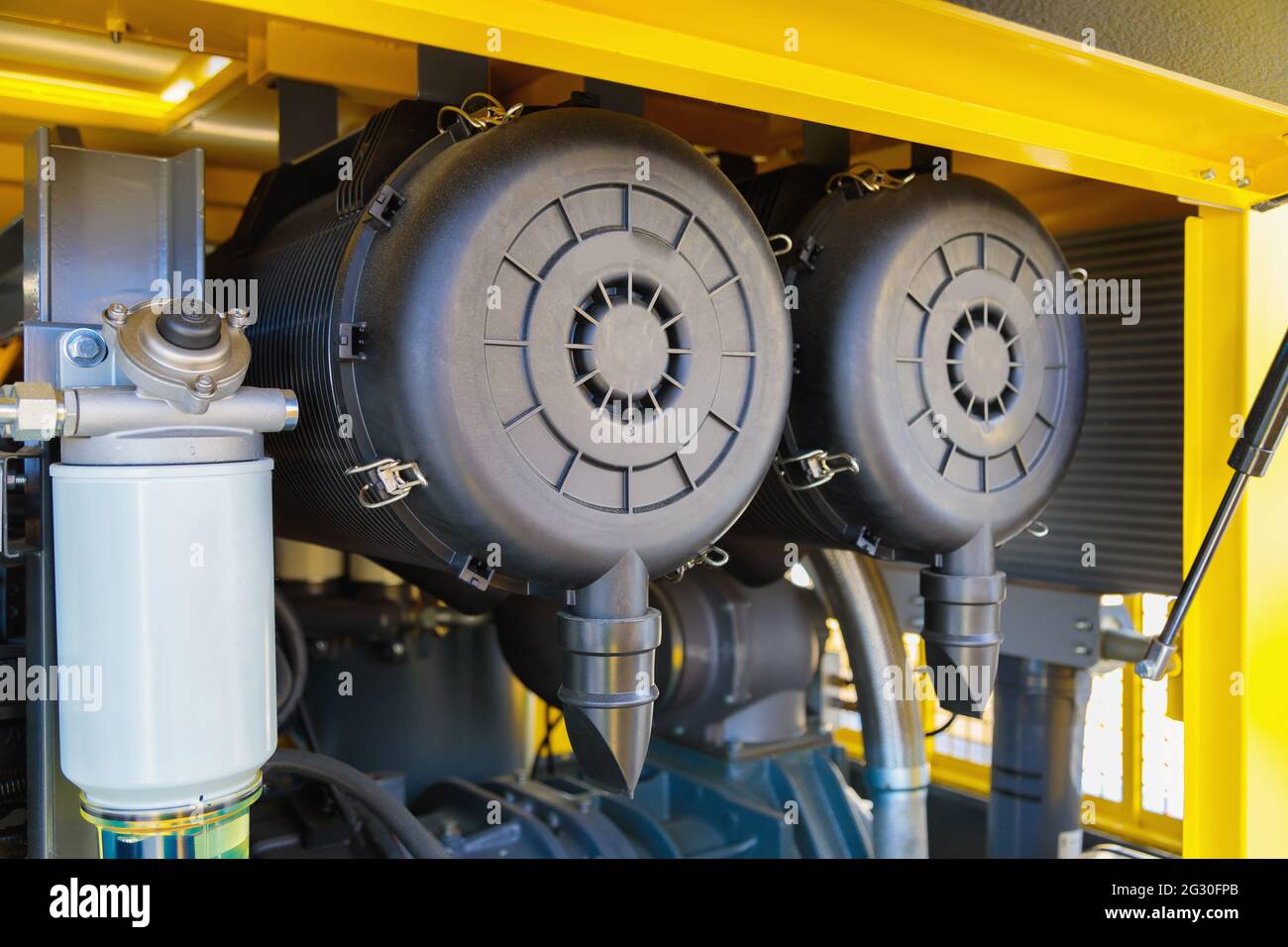 Internal details of portable compressors close-up. Compressors for ...