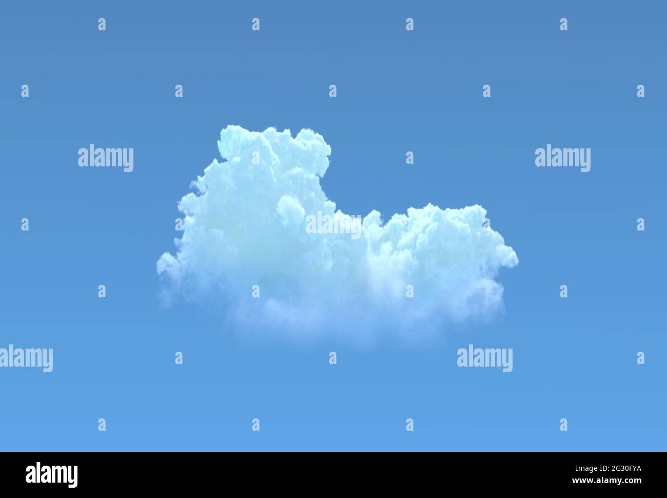 one cumulus on blue sky isolated. cgi nature 3D illustration Stock ...