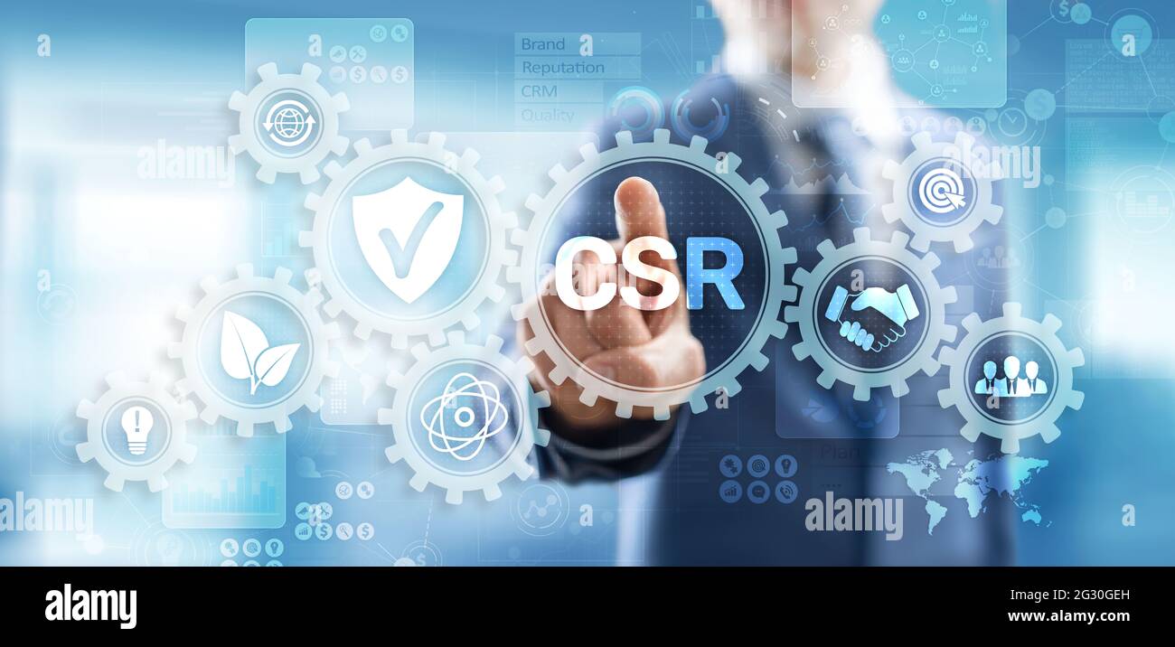 CSR Corporate social responsibility business technology concept on ...