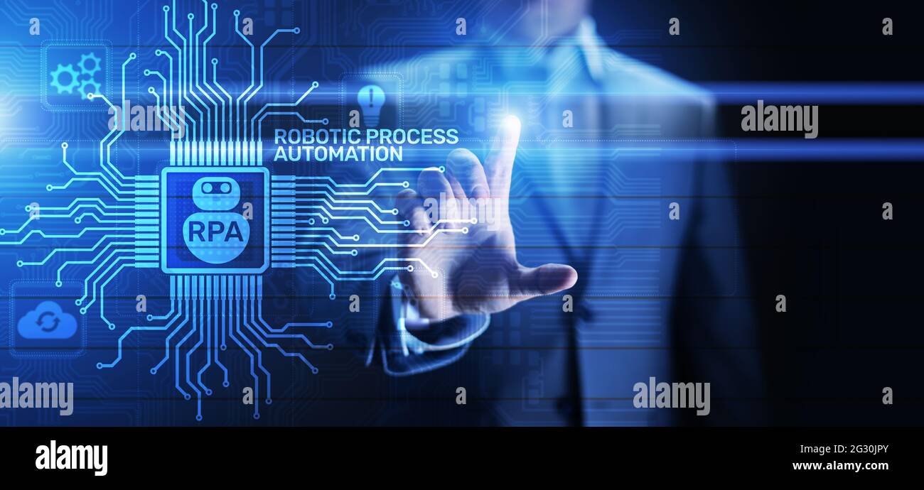 RPA Robotic process automation innovation technology concept on virtual ...