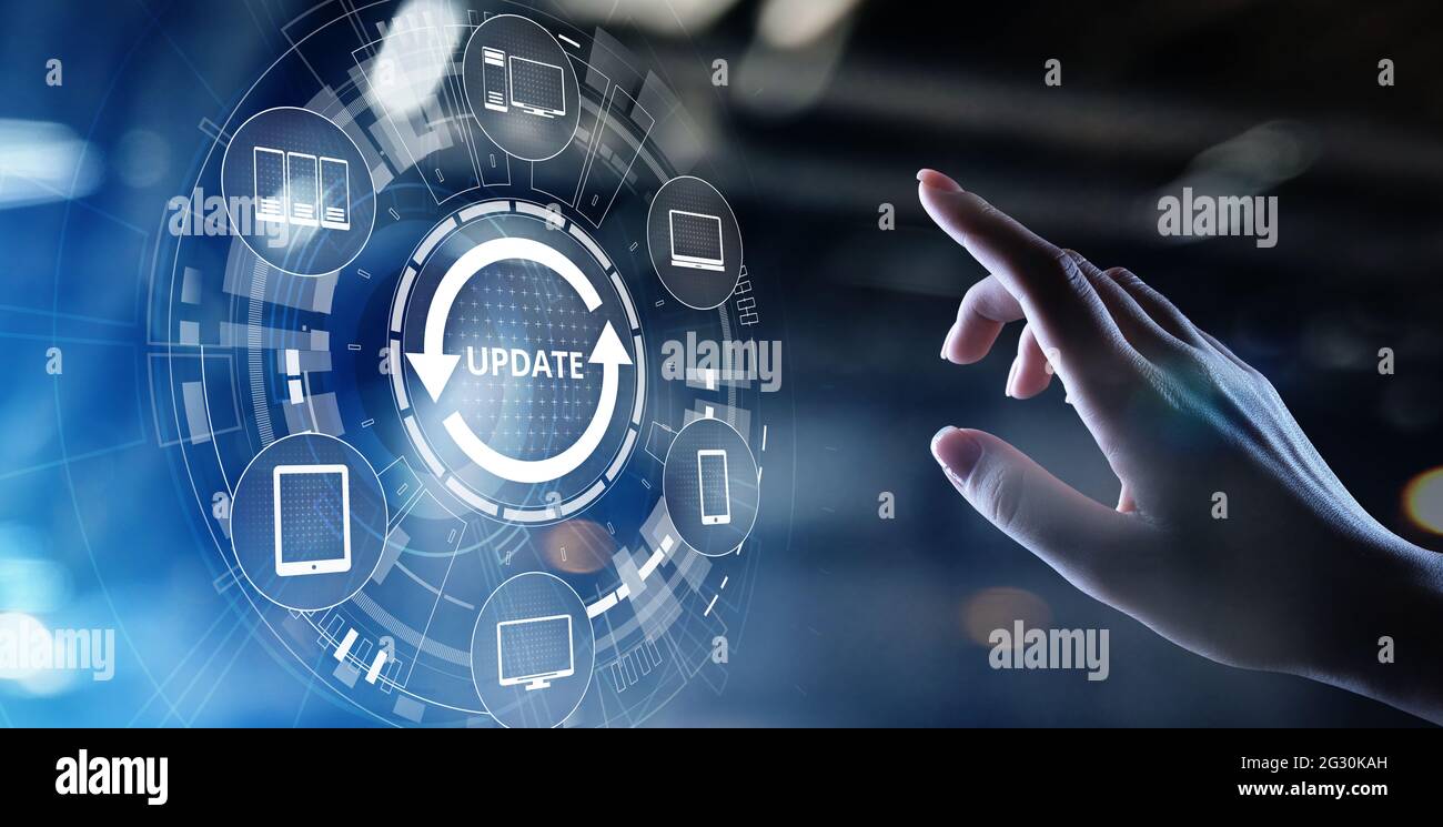 Update System Upgrade Software version technology concept on virtual ...