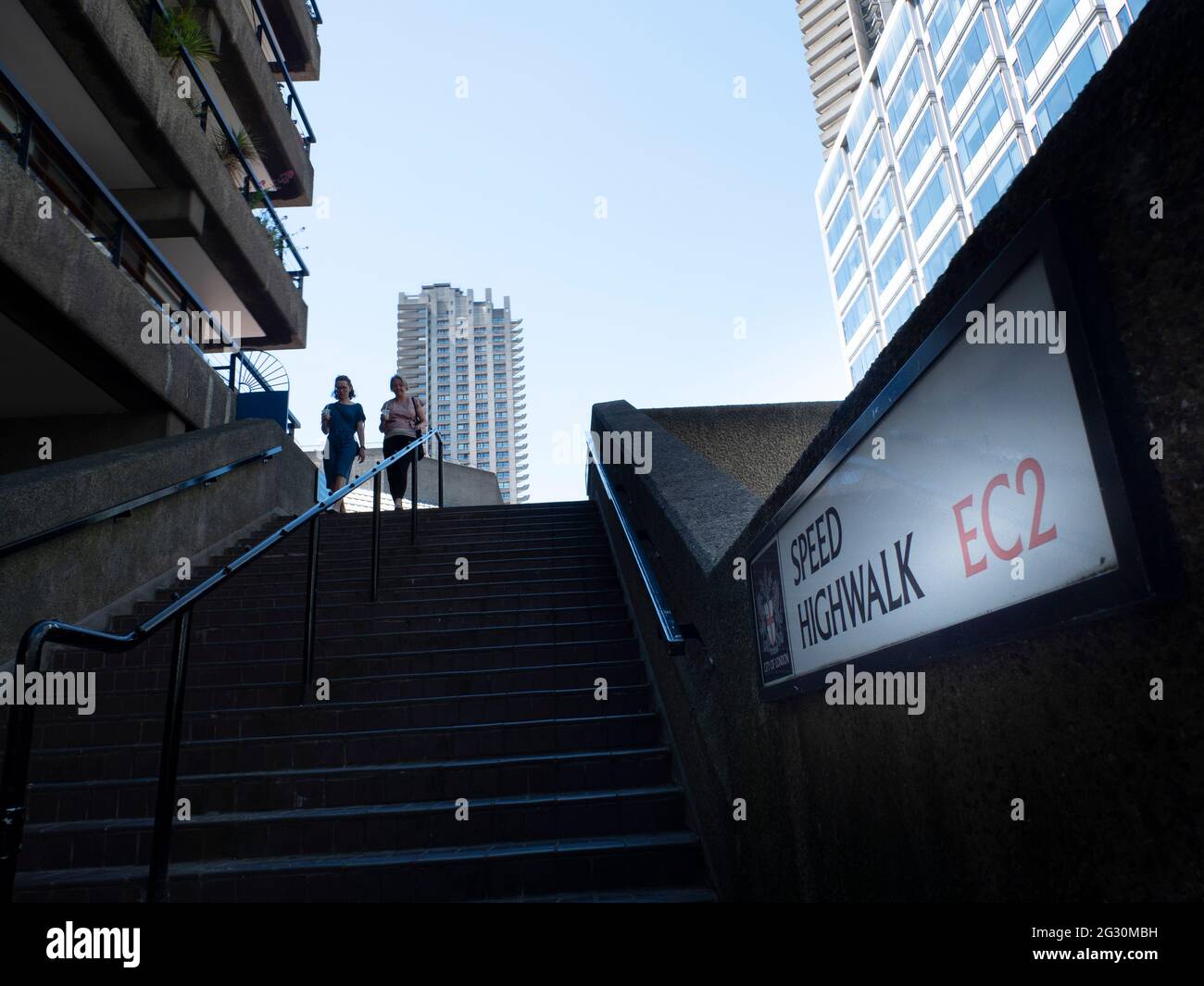 Speed Highwalk Barbican, in the City of London Stock Photo - Alamy