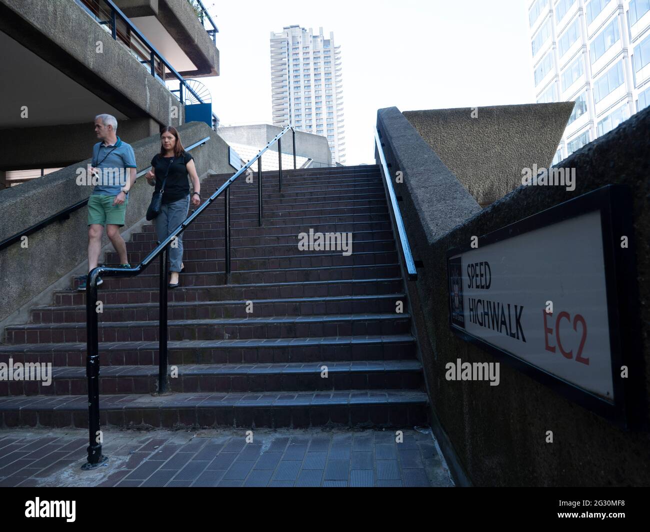 Speed Highwalk Barbican, in the City of London Stock Photo - Alamy