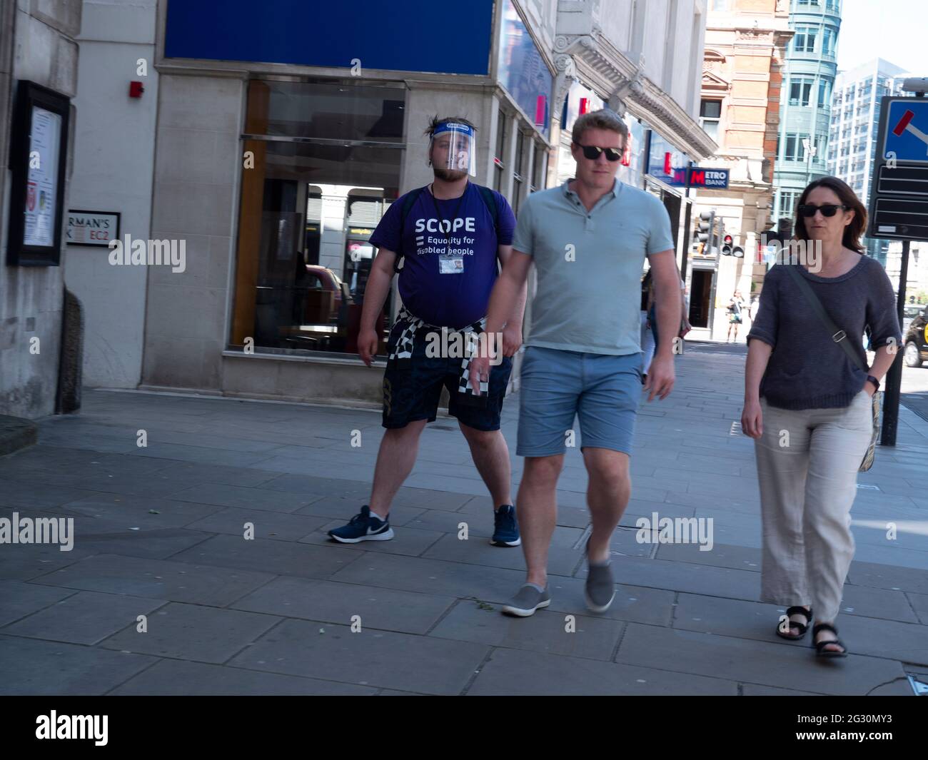 Charity fundraiser collector also known as chuggers, working for Scope ...