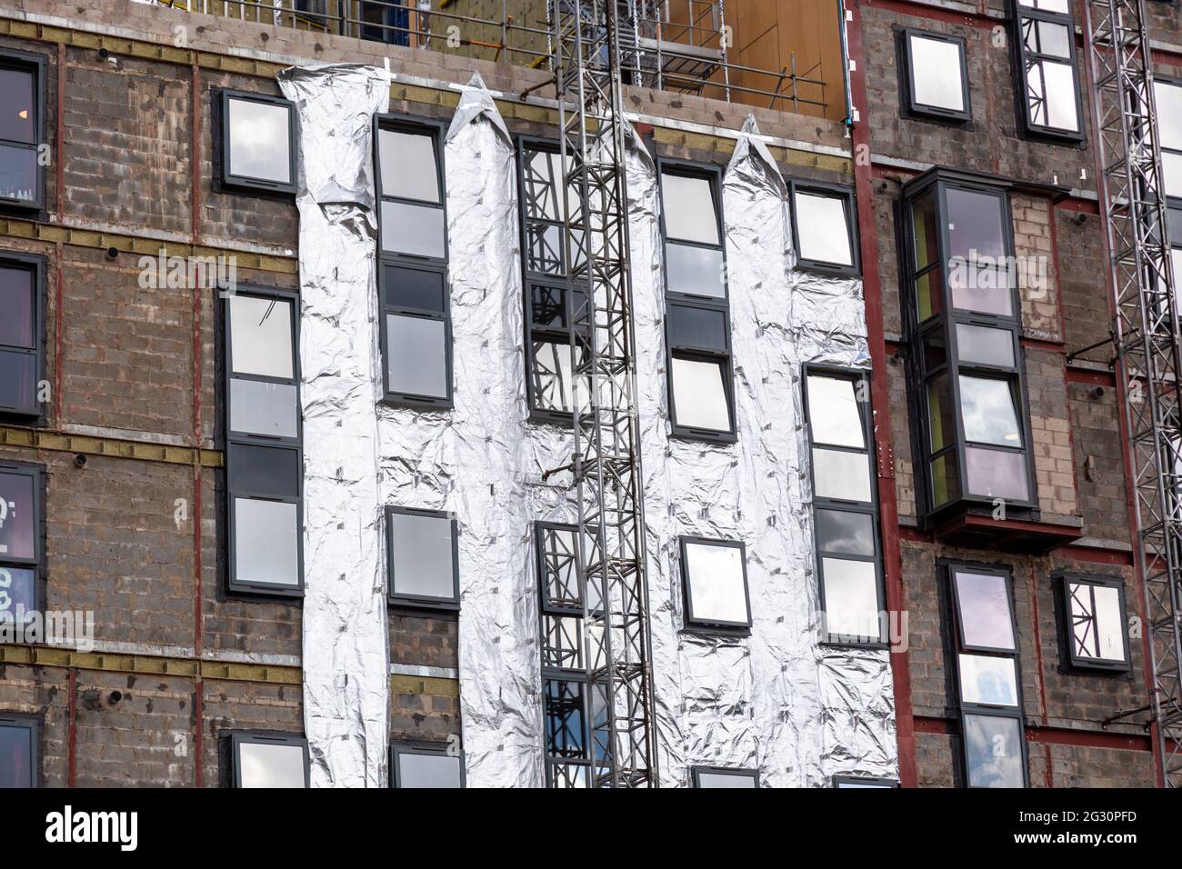 Building showing the insulation materials, UK Stock Photo - Alamy