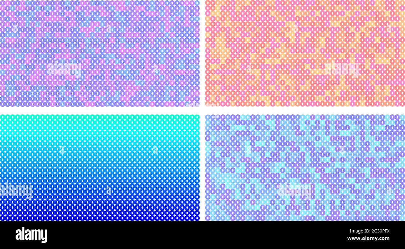 Colorful binary wallpaper set in blue, pink, red, orange, yellow color ...