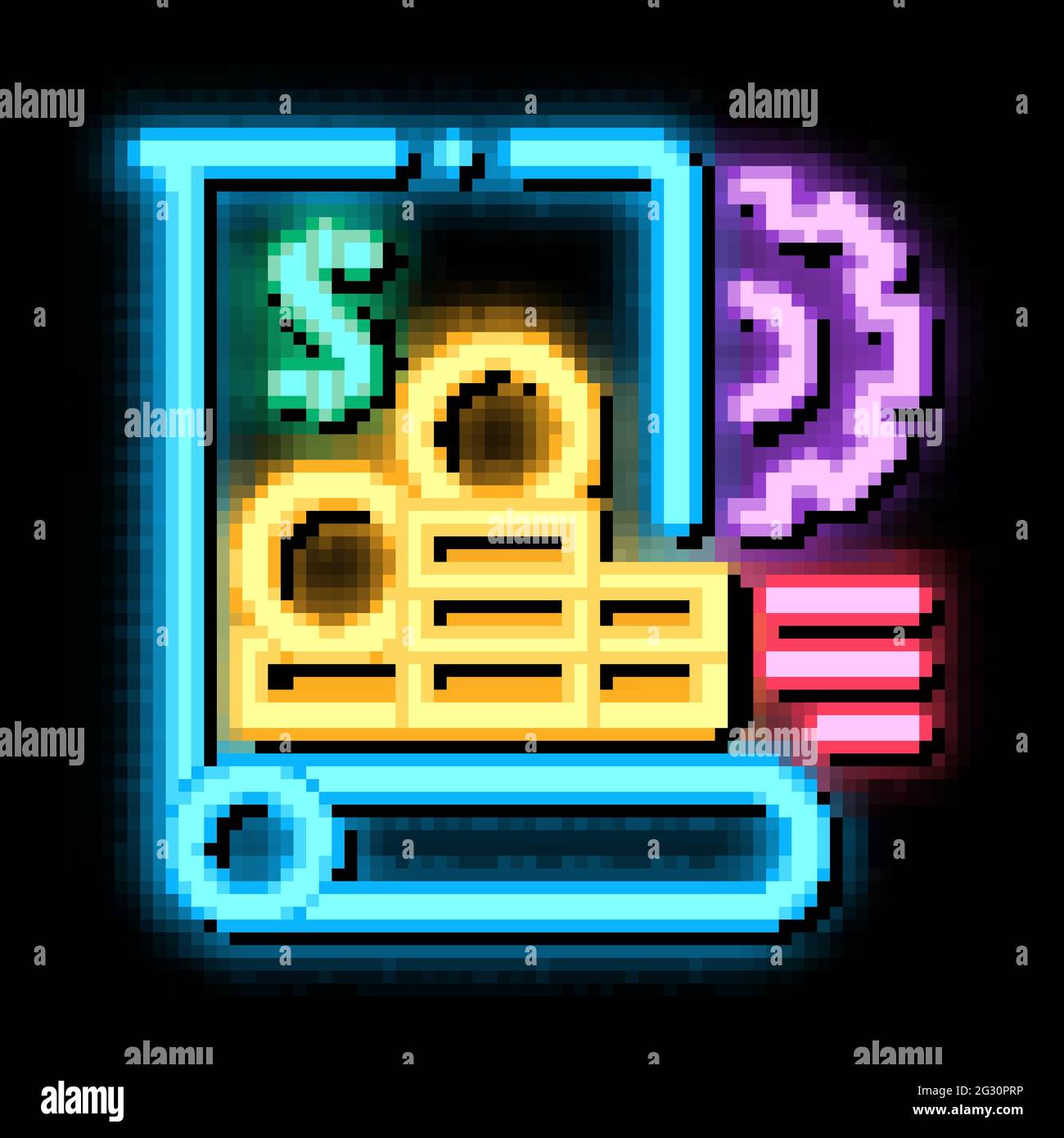financial report neon glow icon illustration Stock Vector Image & Art ...