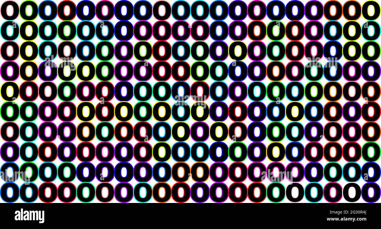 Binary background element made with black zero with neon highlight ...