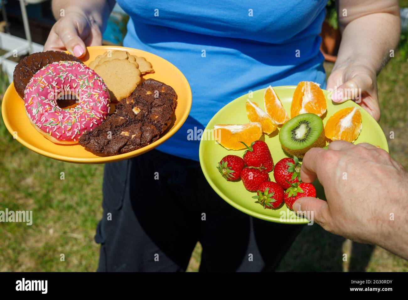Healthy unhealthy food plates hi-res stock photography and images - Alamy