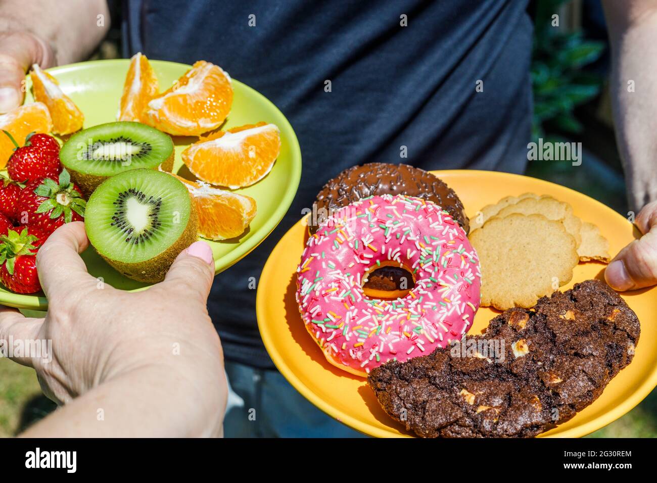 Healthy unhealthy food plates hi-res stock photography and images - Alamy