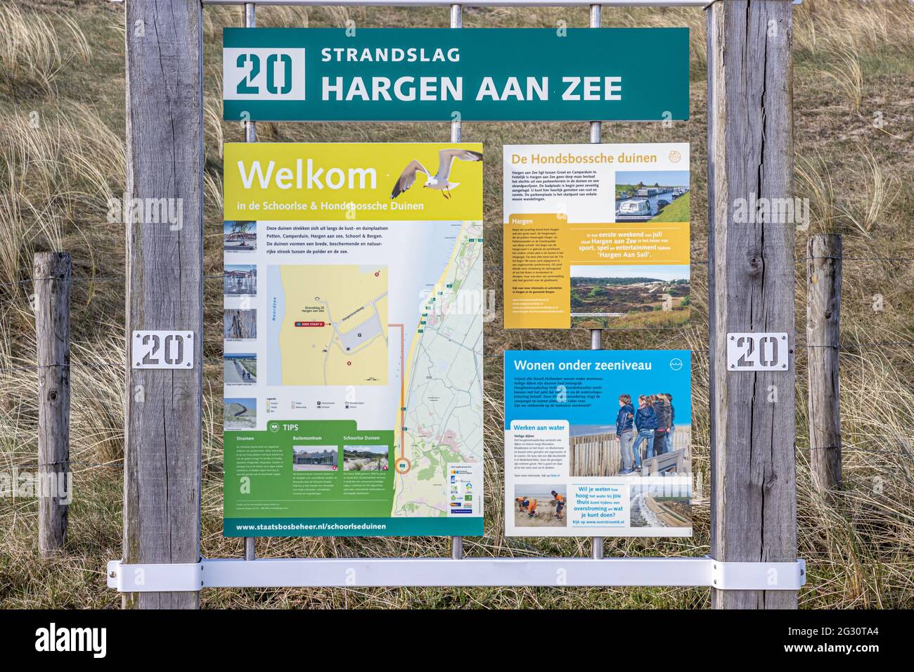Hargen aan Zee, North Holland, Netherlands. April 11, 2021. Information ...