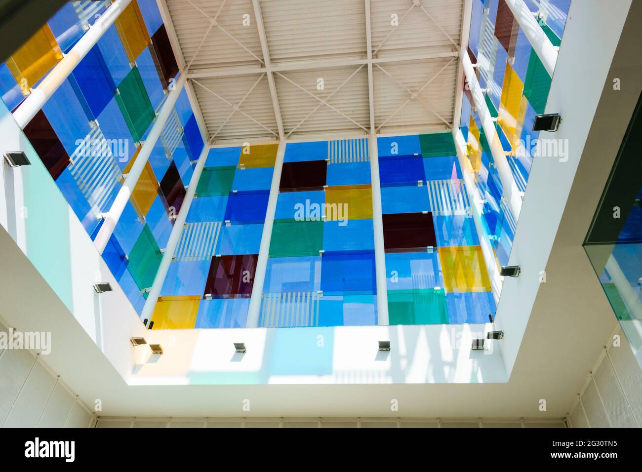 Inside of the Cube where the artist Daniel Buren made the installation ...