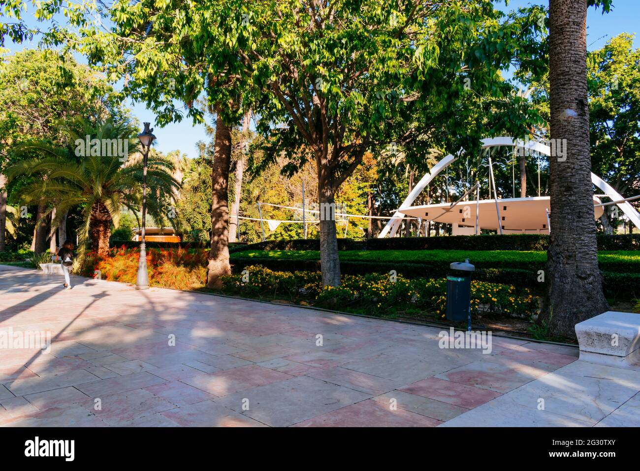 Gardens of the central park of Malaga, Andalucía, Spain, Europe Stock ...