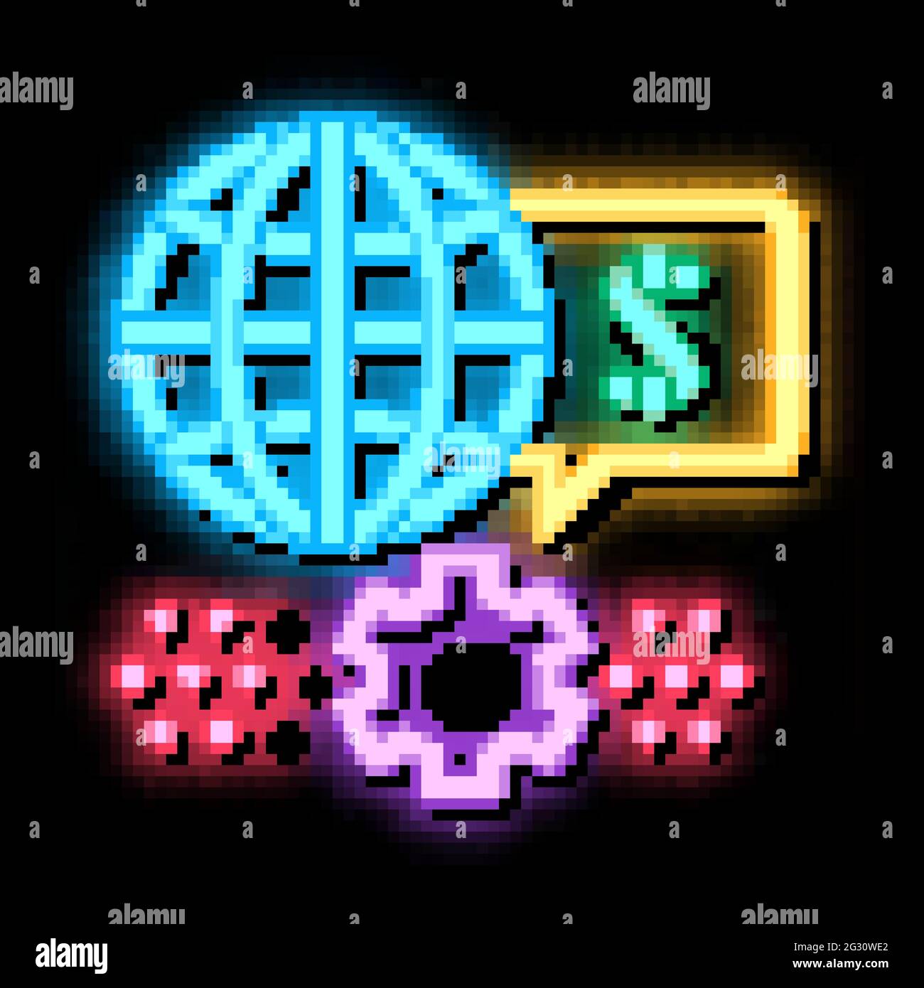 working world money neon glow icon illustration Stock Vector Image ...