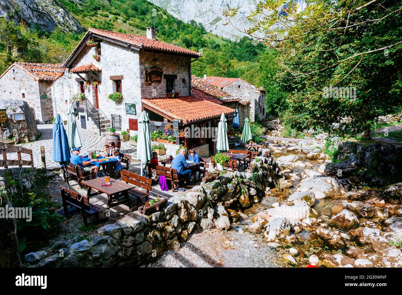 Bulnes de Abajo, La Villa, in the Picos de Europa National Park. Bulnes ...