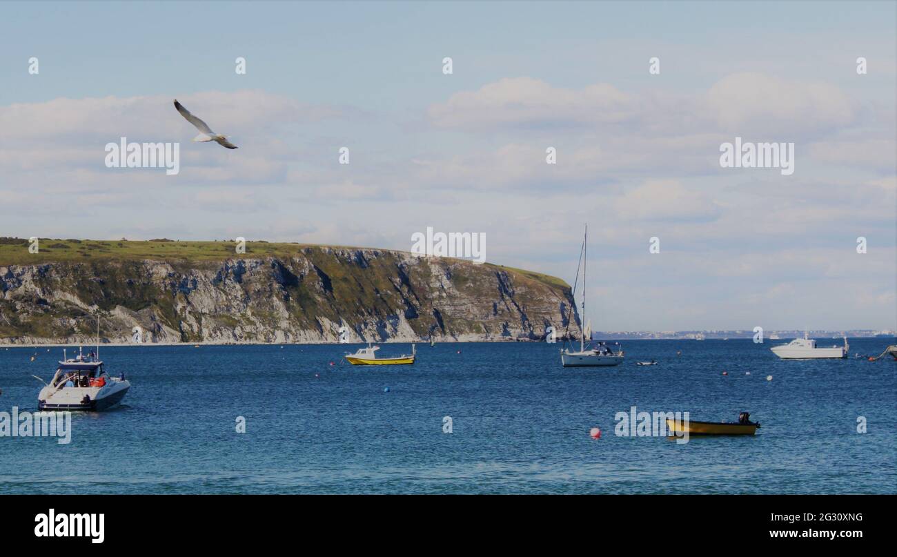 Swanage beach cliff hi-res stock photography and images - Alamy