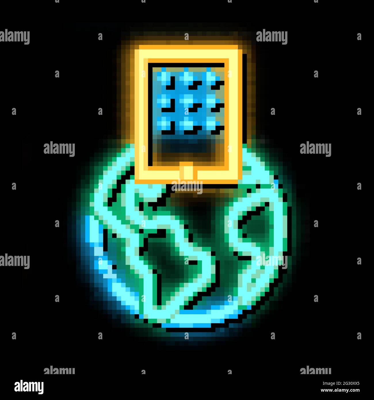 company building location neon glow icon illustration Stock Vector ...