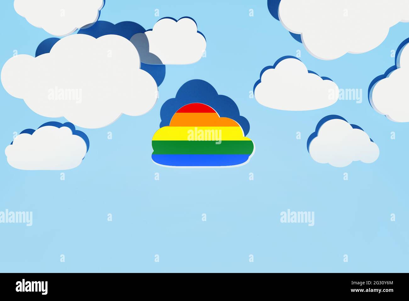 LGBT Pride concept. Abstract background with LGBT rainbow cloud and ...