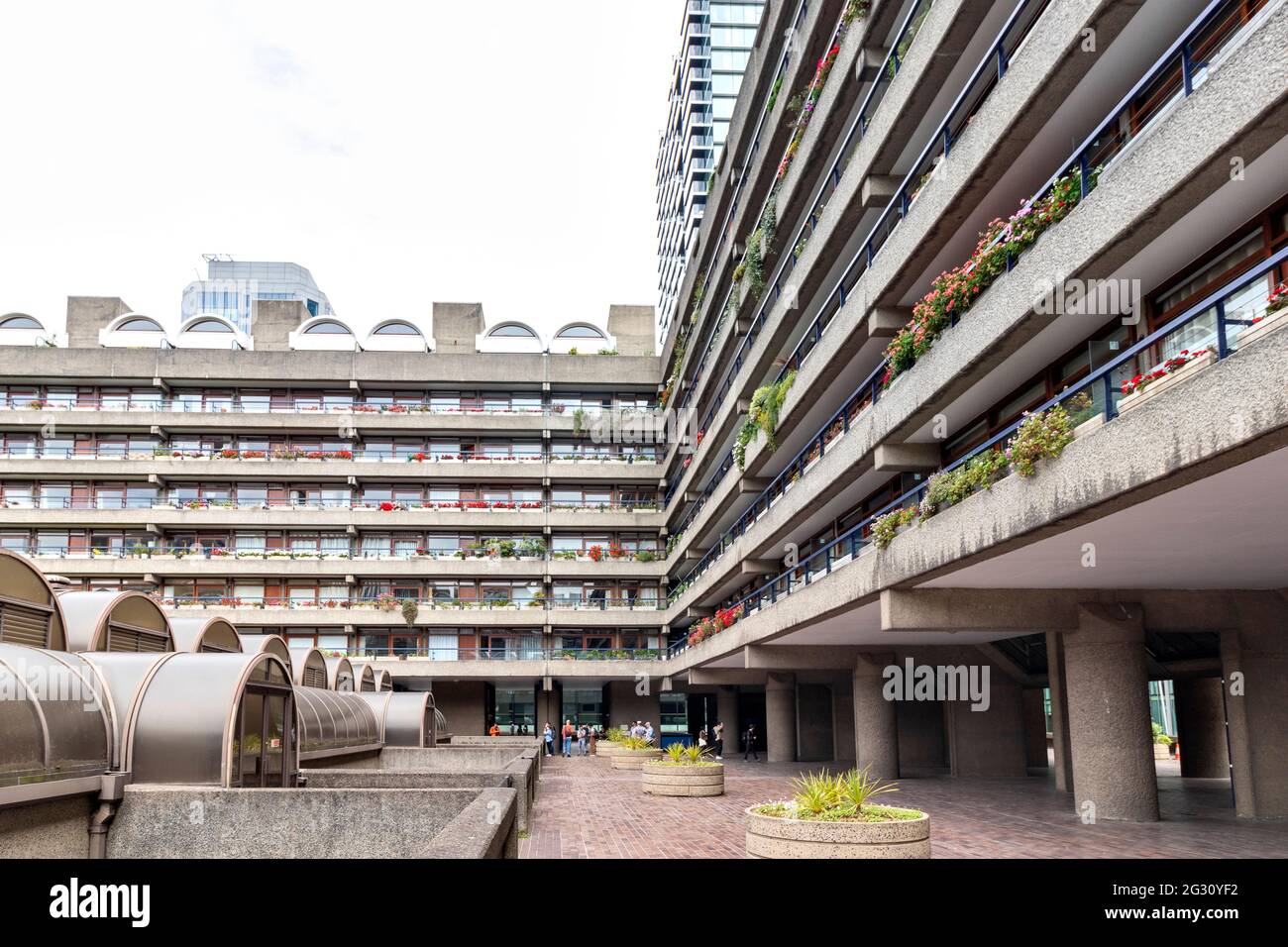 LONDON ENGLAND BARBICAN CENTRE SILK STREET CITY OF LONDON DOMES OVER ...
