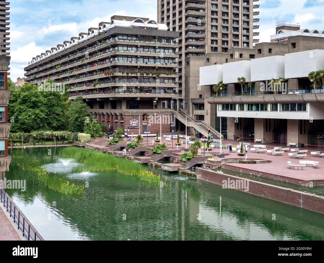 LONDON ENGLAND BARBICAN CENTRE SILK STREET CITY OF LONDON VIEW FROM ...