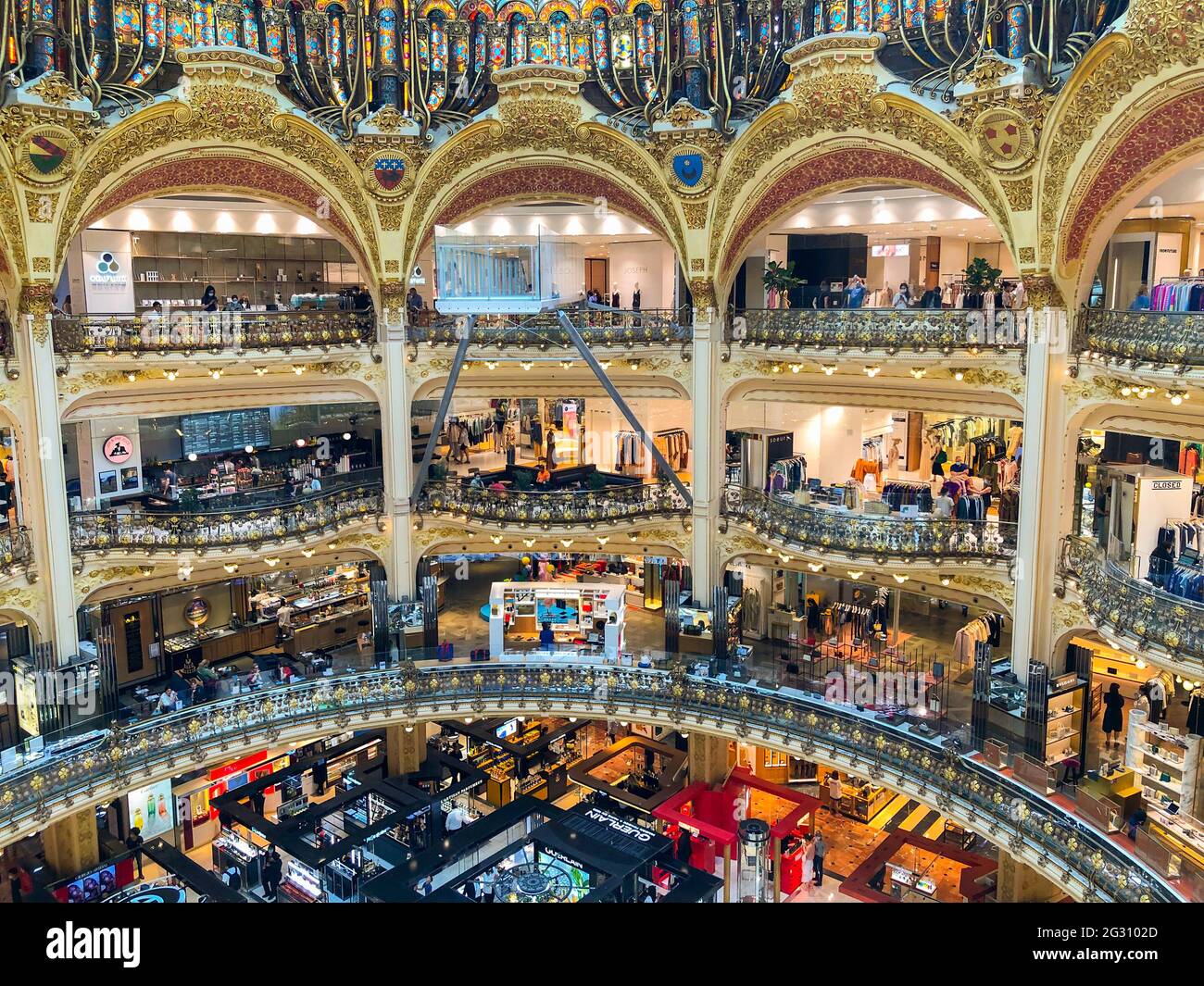 Paris, France, French Department Store Interior Atrium, Galeries ...