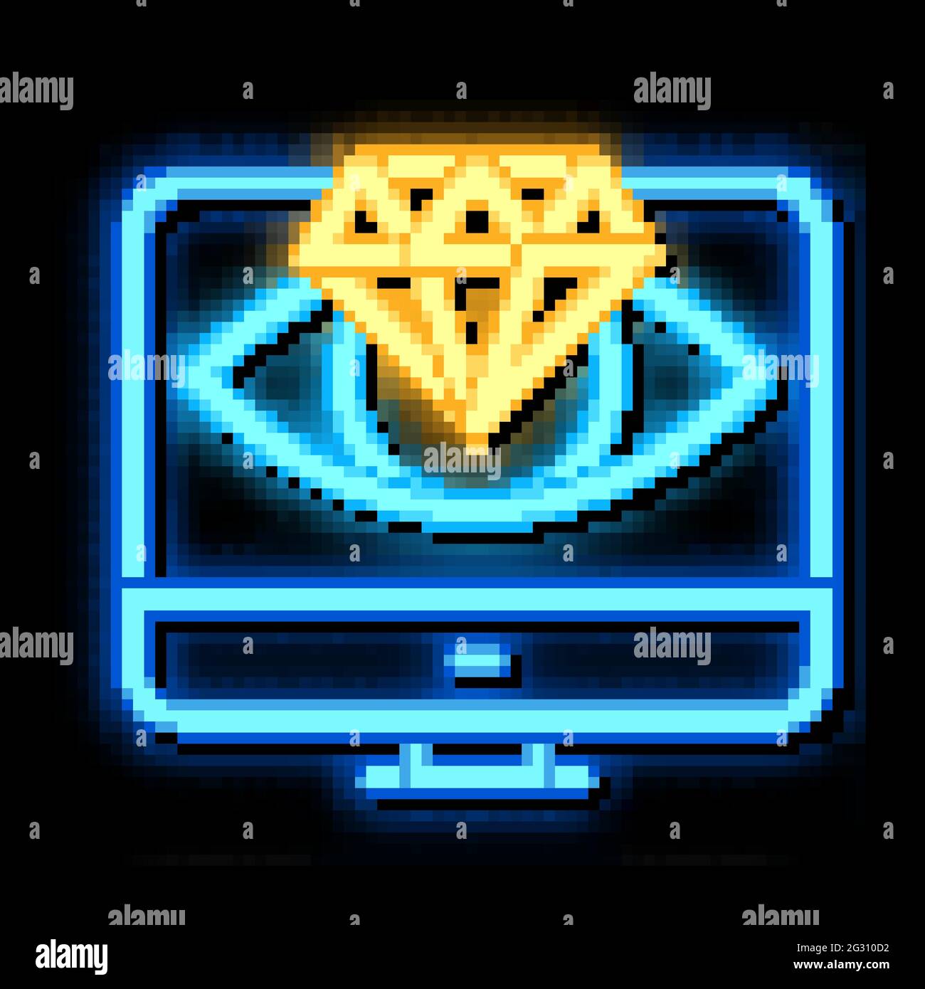 diamond vision computer screen neon glow icon illustration Stock Vector ...