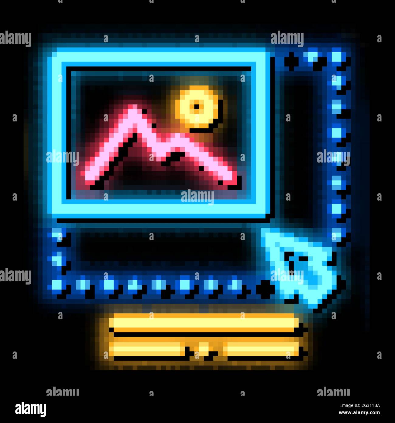 picture size increase neon glow icon illustration Stock Vector Image ...