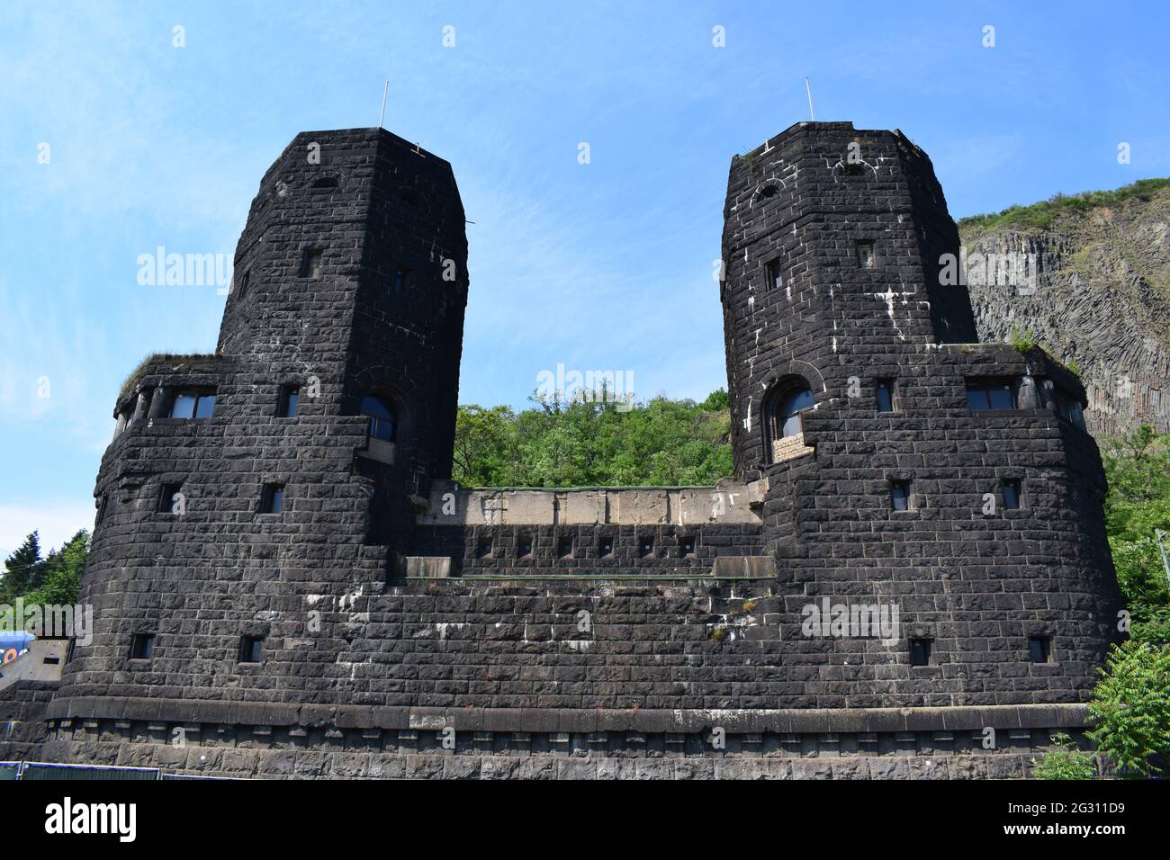 East towers of the bridge of Remagen Stock Photo - Alamy