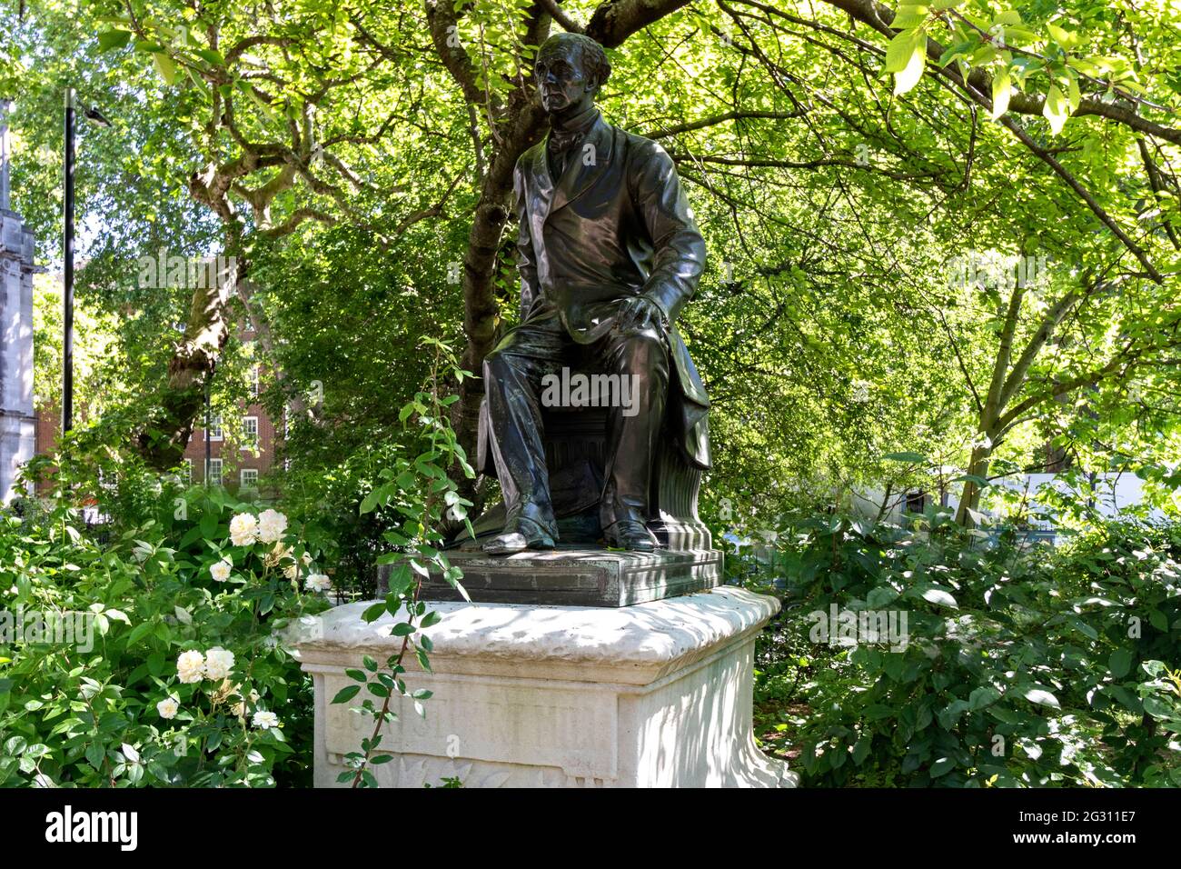 LONDON ENGLAND STATUE OF JOHN STUART MILL ENGLISH PHILOSOPHER VICTORIA ...