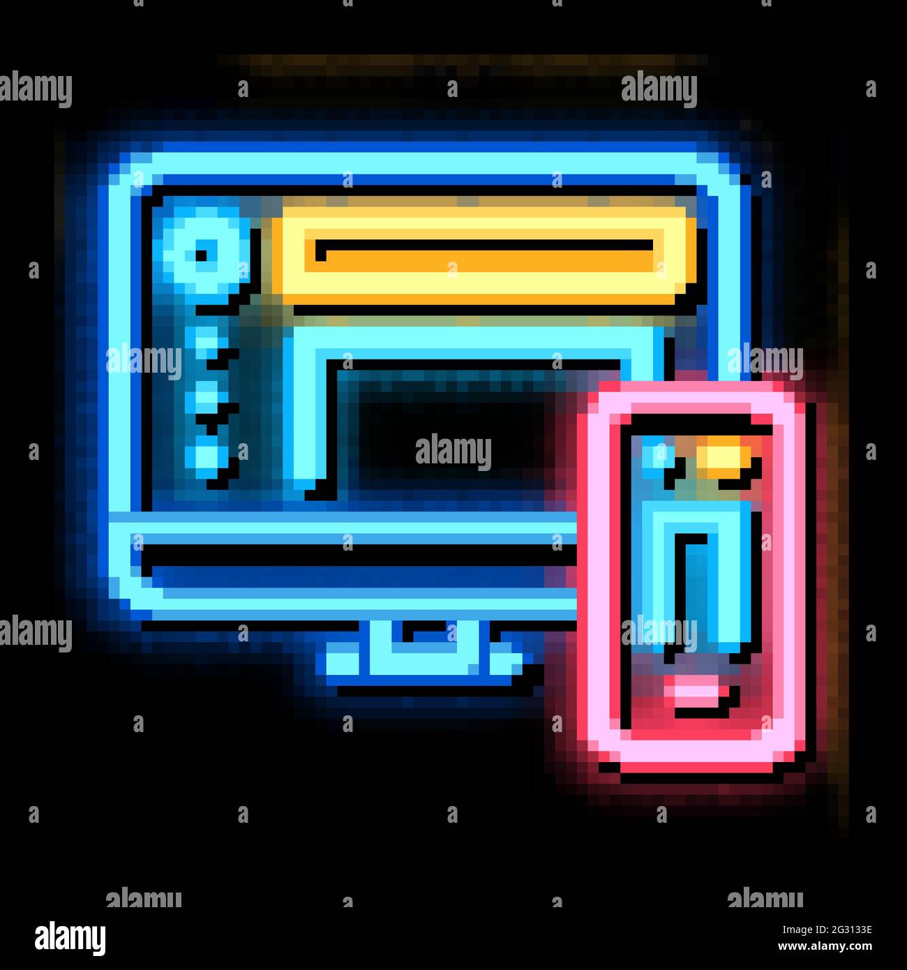 adaptive picture neon glow icon illustration Stock Vector Image & Art ...