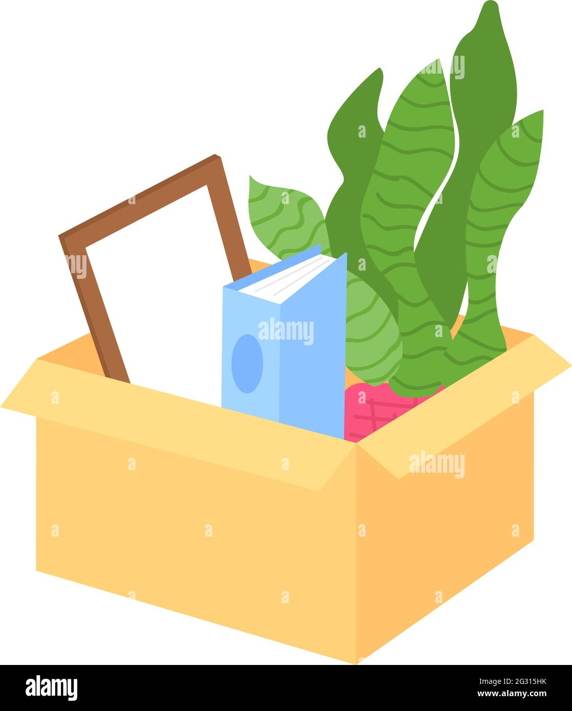 Packing things in box for moving semi flat color vector object Stock ...