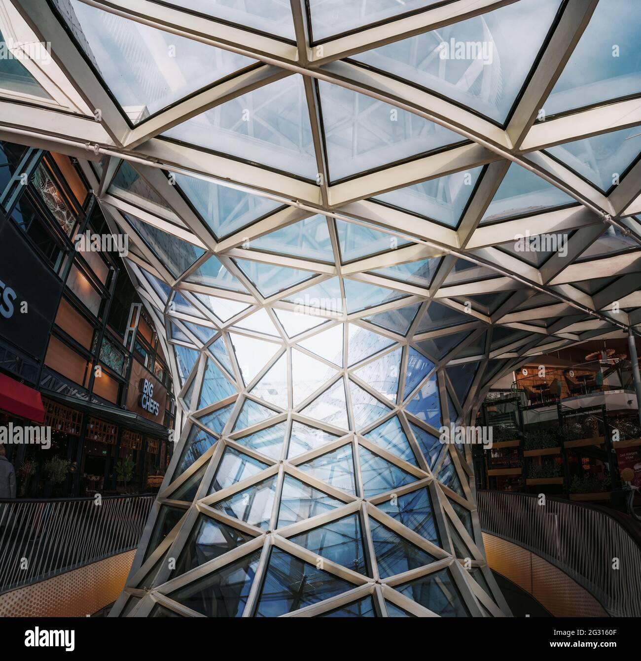 Interior of MyZeil shopping mall modern architecture - Frankfurt ...