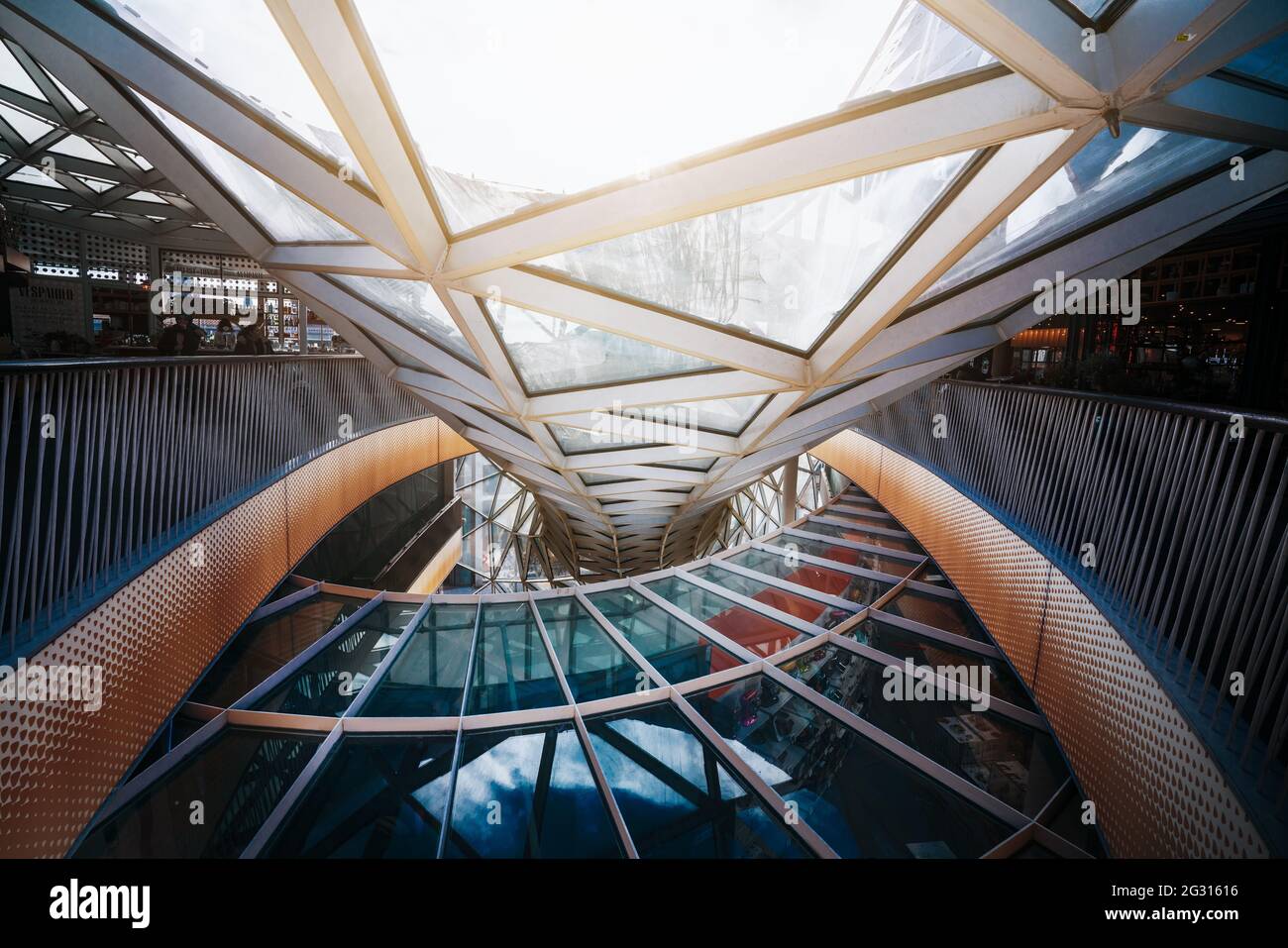 Interior of MyZeil shopping mall modern architecture - Frankfurt ...