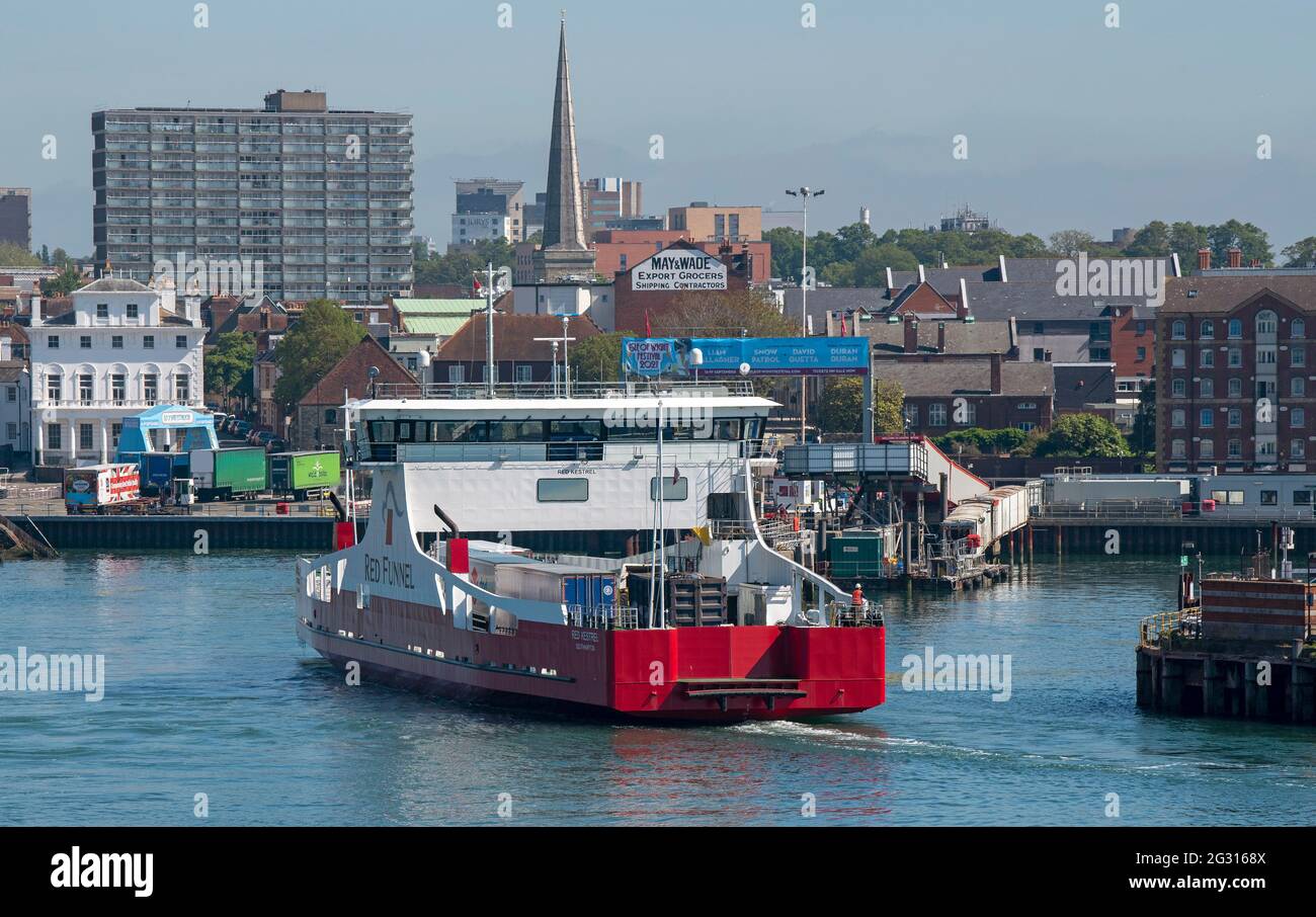 Southampton, England, UK. 2021. A single deck vehicle carrier ship with ...