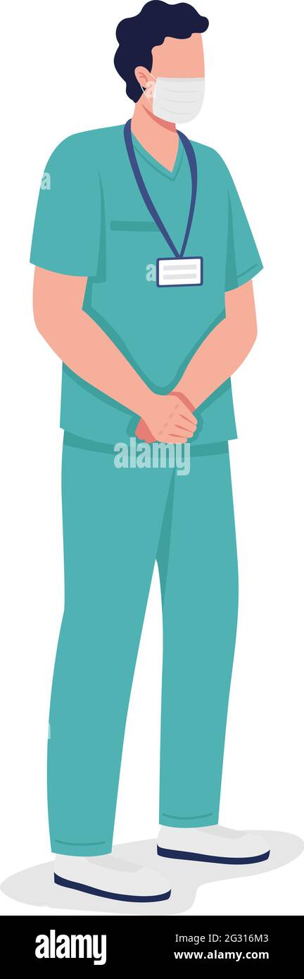 Male nurse semi flat color vector character Stock Vector Image & Art ...
