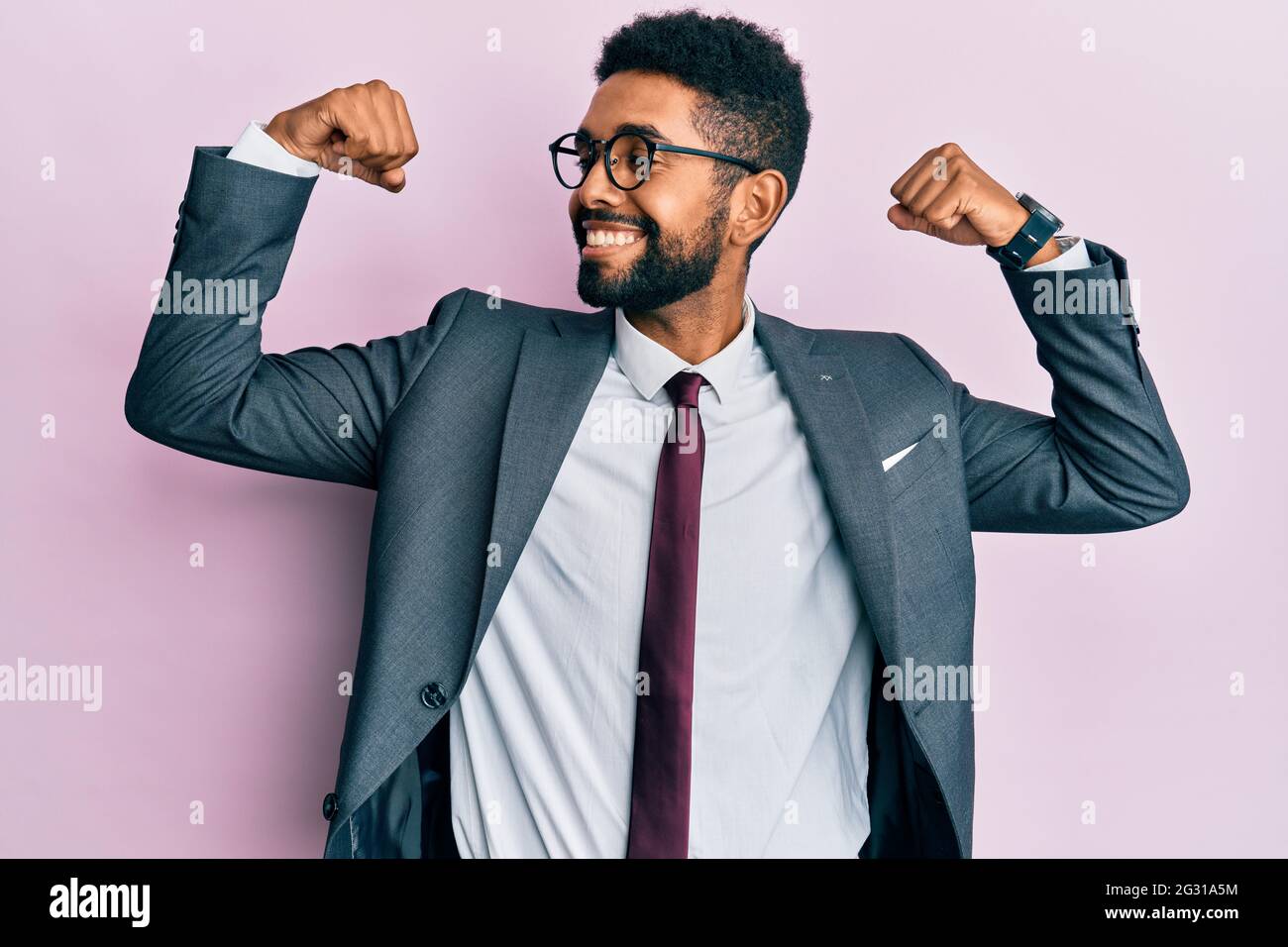 Handsome hispanic business man with beard wearing business suit and tie ...