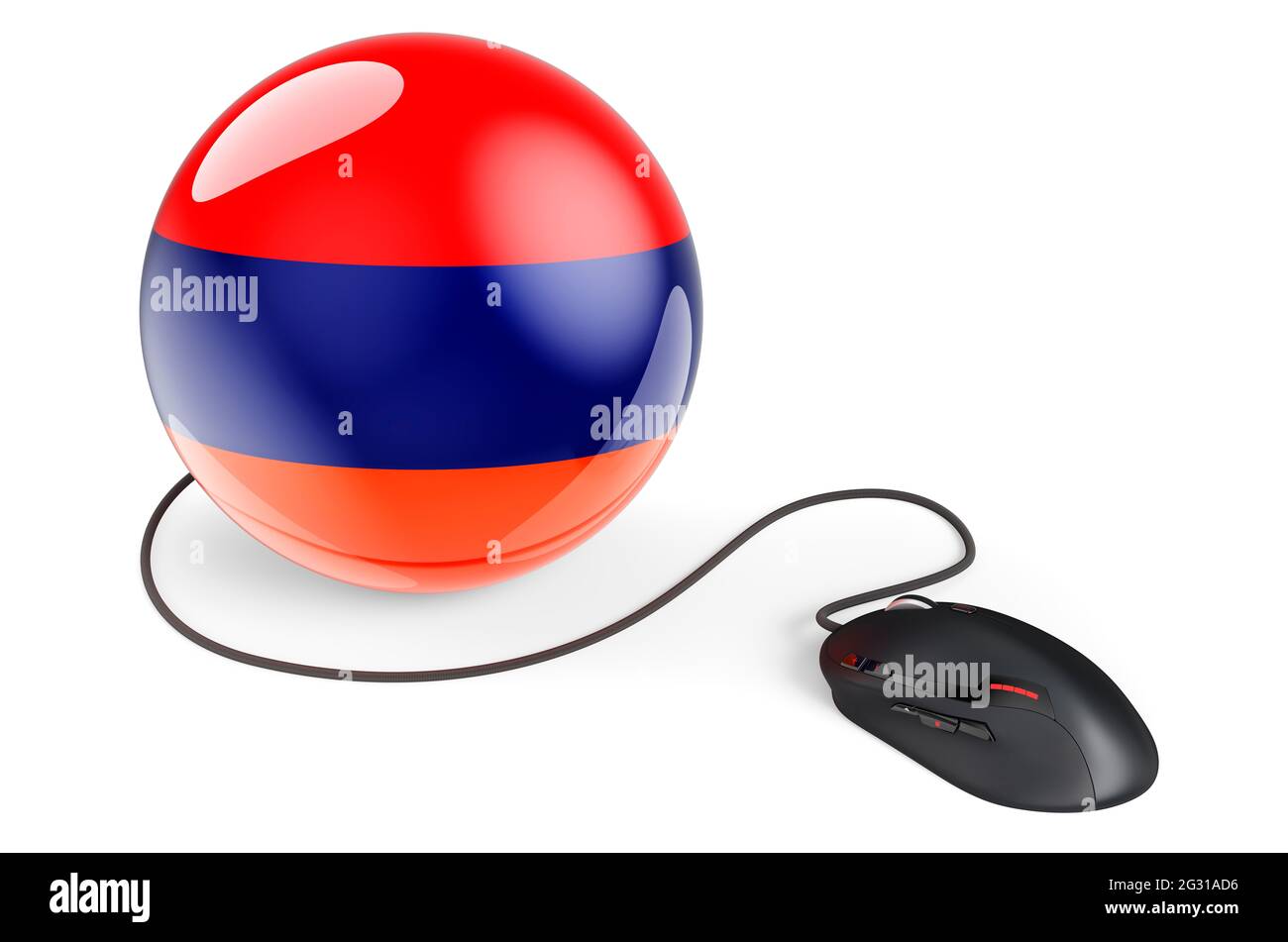 Computer mouse with Armenian flag. Internet network in Armenia concept ...