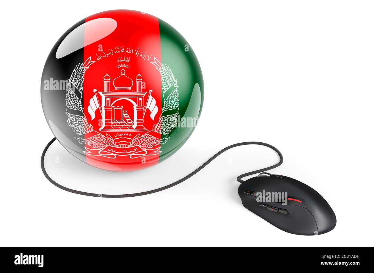 Computer mouse with Afghan flag. Internet network in Afghanistan ...