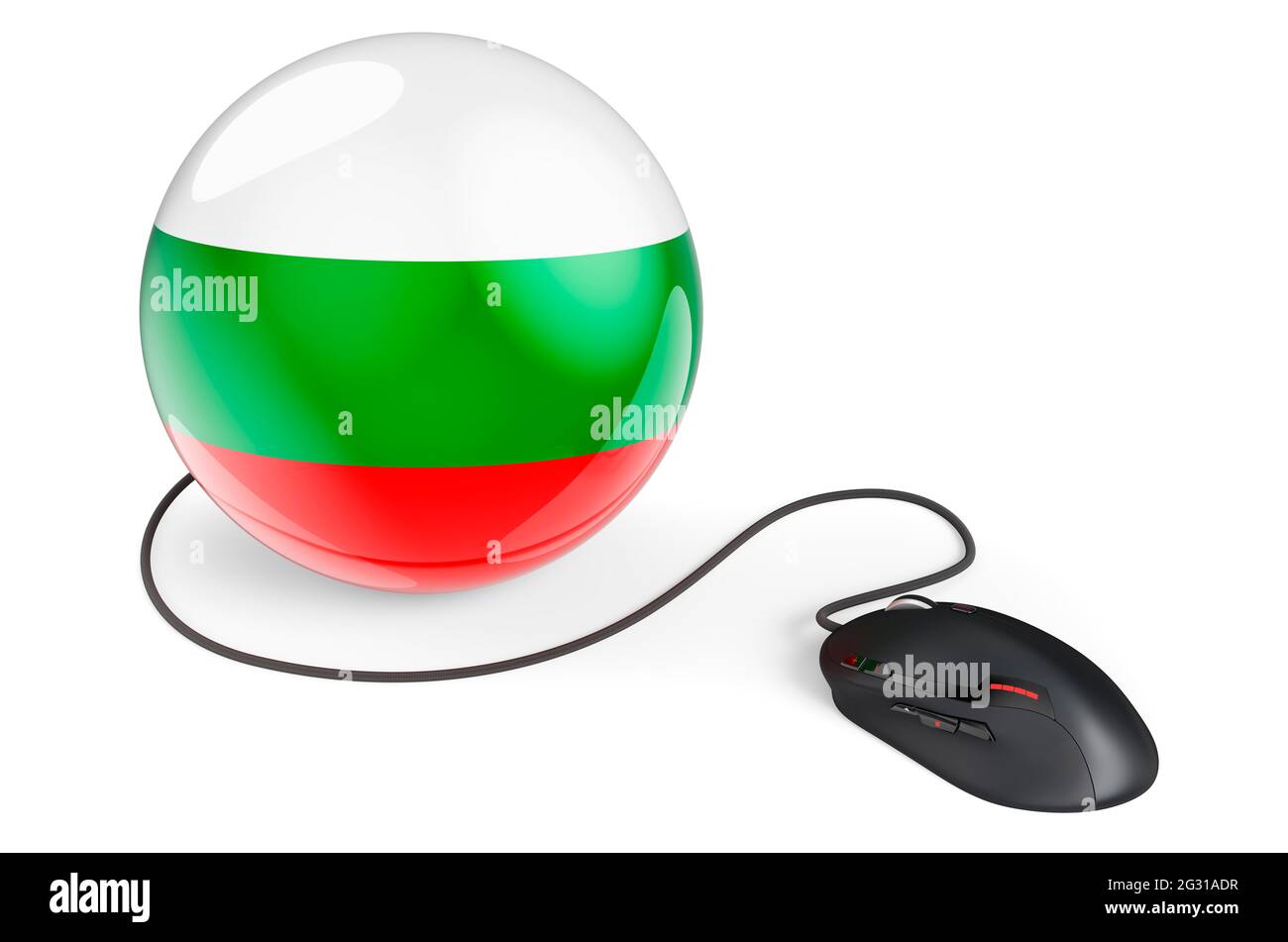 Computer mouse with Bulgarian flag. Internet network in Bulgaria ...