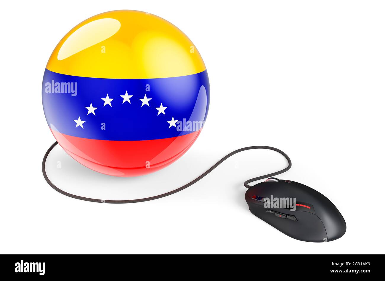 Computer mouse with Venezuelan flag. Internet network in Venezuela ...