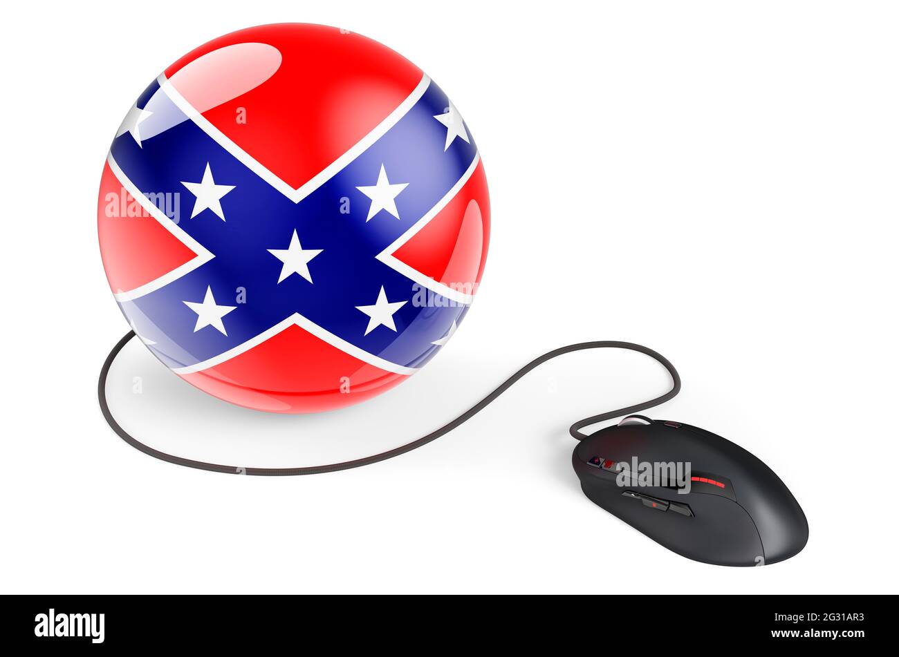 Computer mouse with Confederate States of America flag, 3D rendering ...