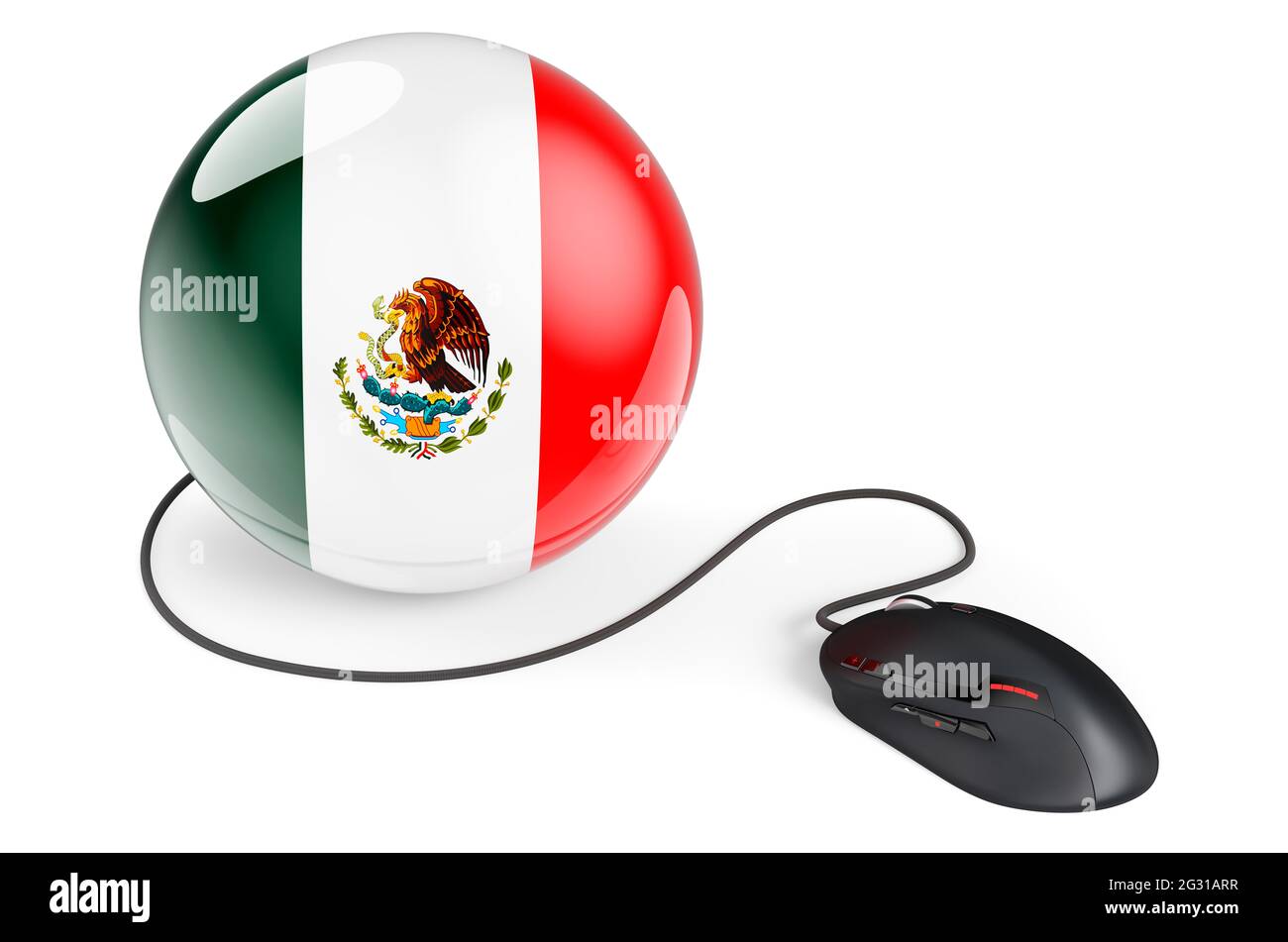 Computer mouse with Mexican flag. Internet network in Mexico concept ...