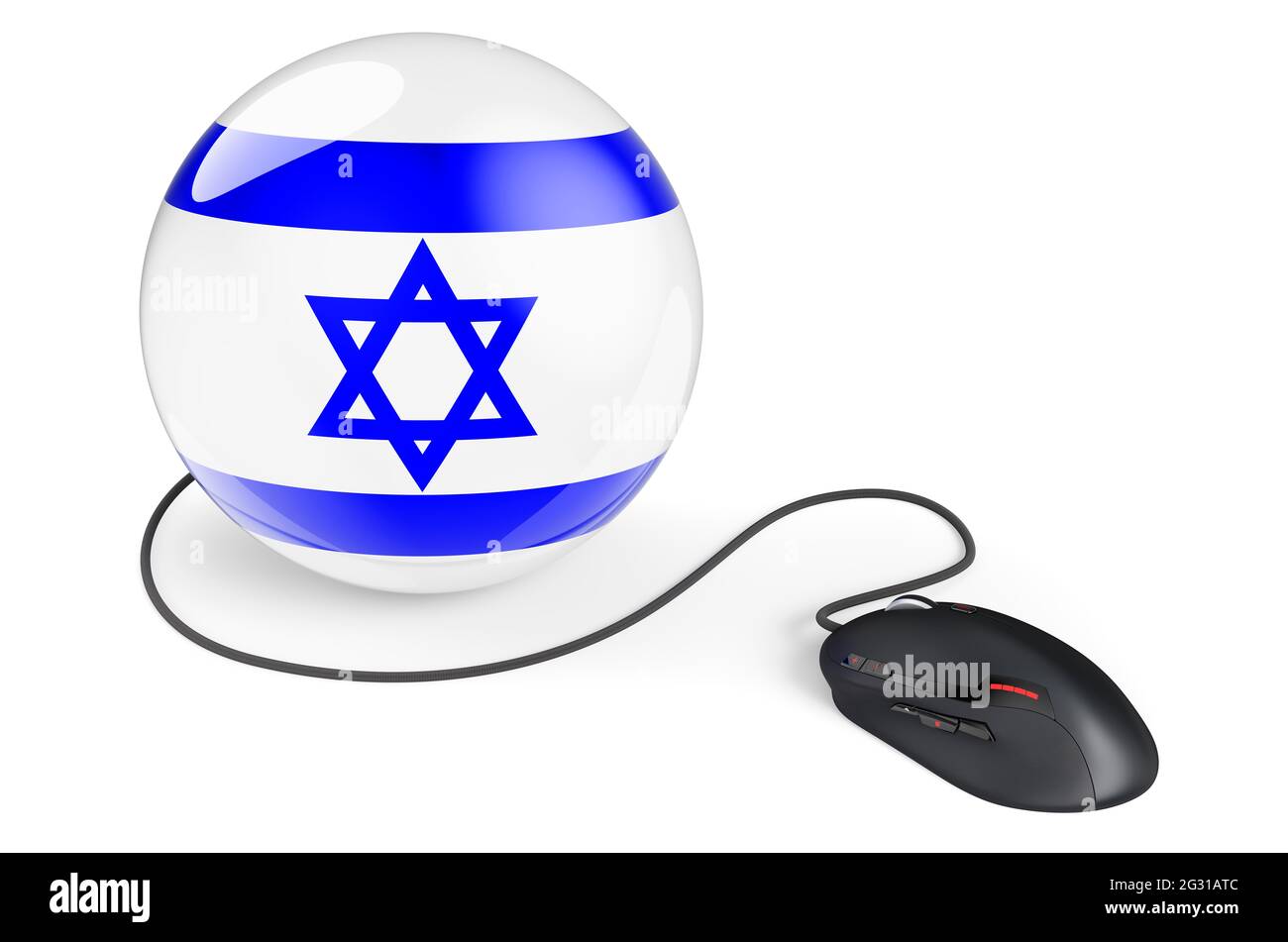 Computer mouse with Israeli flag. Internet network in Israel concept ...