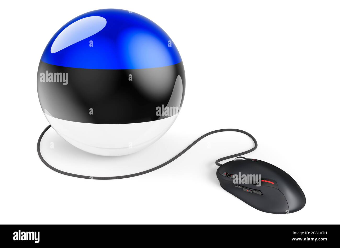 Computer mouse with Estonian flag. Internet network in Estonia concept ...