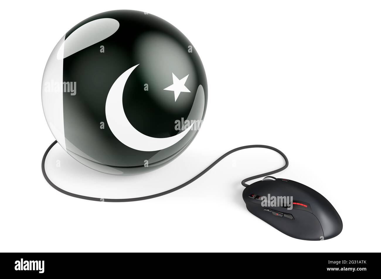 Computer mouse with Pakistani flag. Internet network in Pakistan ...