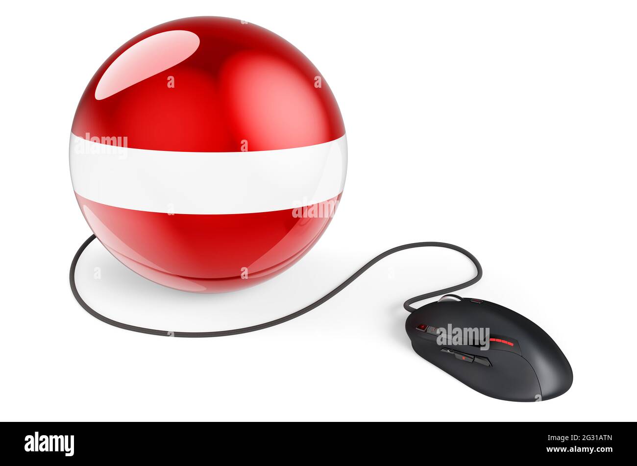 Computer mouse with Latvian flag. Internet network in Latvia concept ...