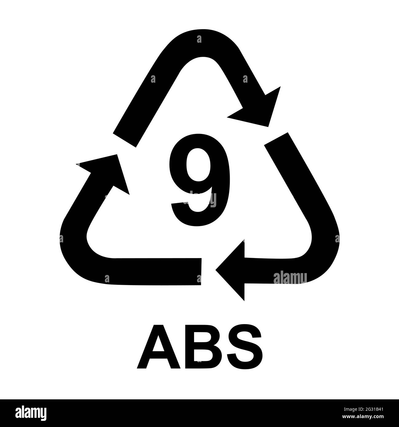 Plastic symbol, ecology recycling sign isolated on white background ...